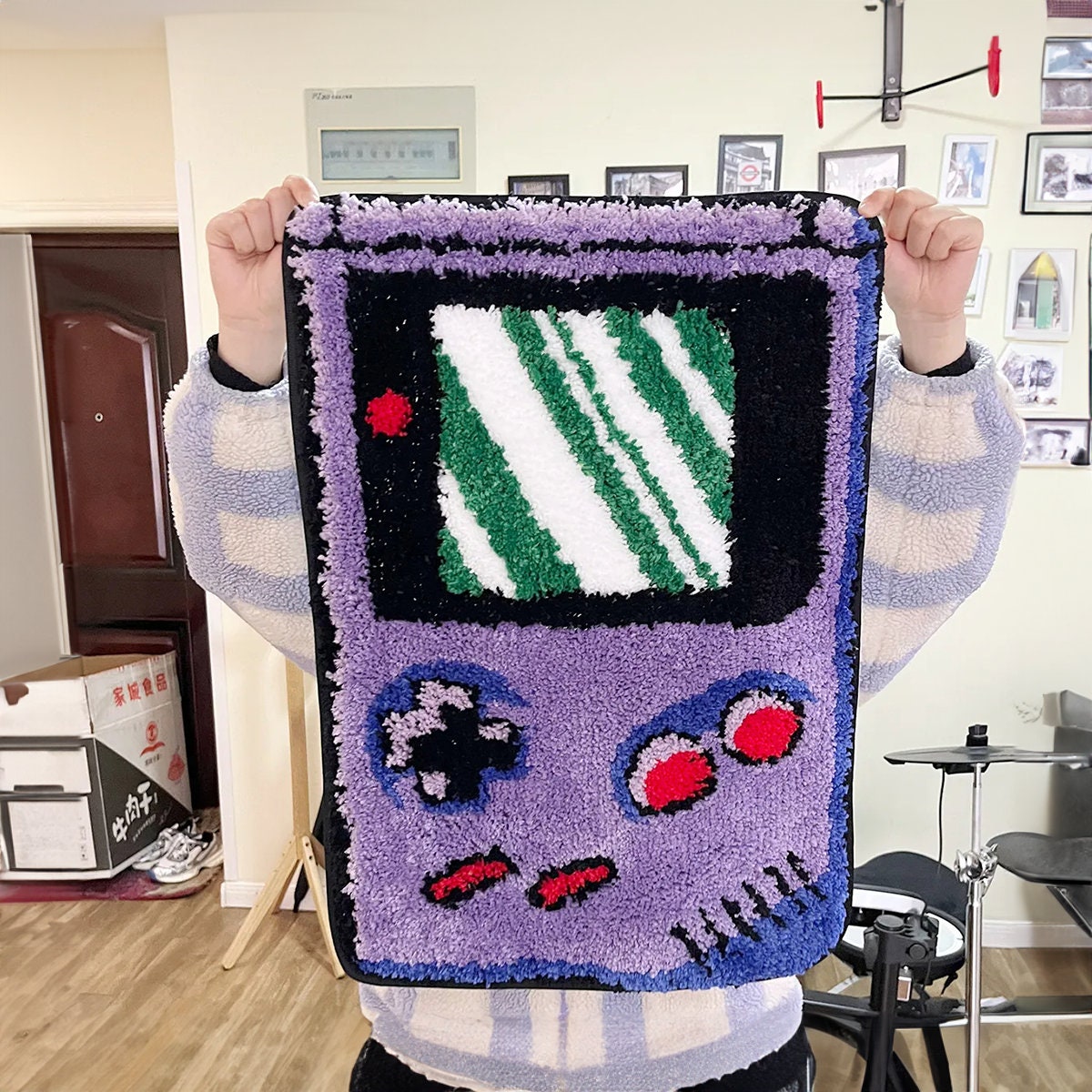 Purple Gameboy Rug Aesthetic Bedroom Tufted Tiktok - Etsy UK