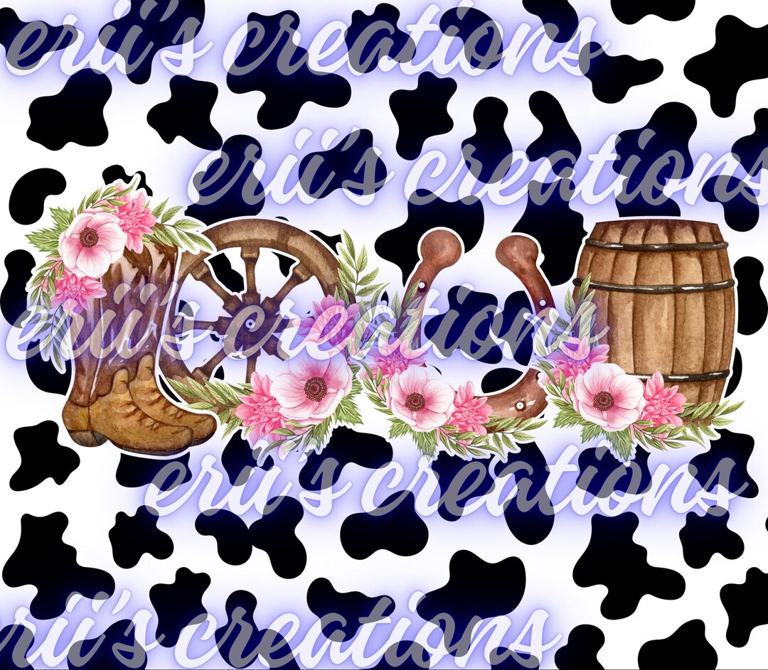 20 Oz. Cow Print Western Rodeo Cowgirl Cute Wrap PNG - Etsy