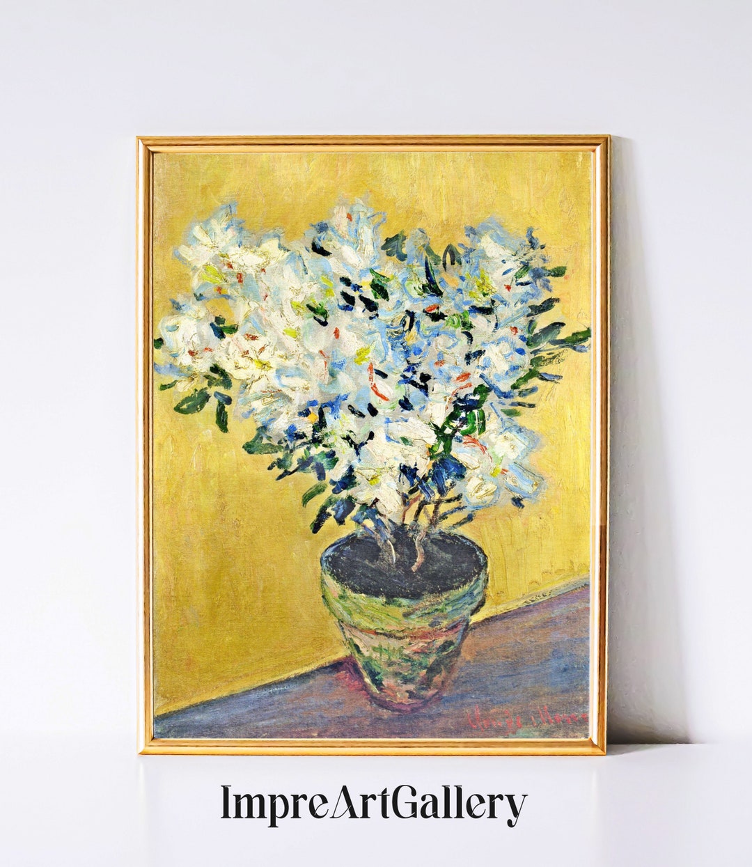 Monet White Azaleas in a Pot | Printable Wall Art | Impressionist Home ...