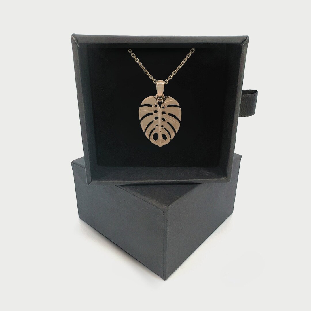 Monstera Leaf Pendant Necklace - 14K Solid Gold - 20mm - Avail in 10K ...