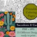 Succulents & Cactus Coloring Book: 20 Printable Pages (digital Download ...