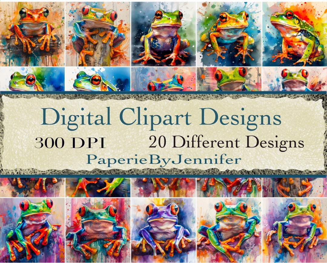 Tree Frogs Clipart 20 Designs Frog Images Instant Download Printable ...