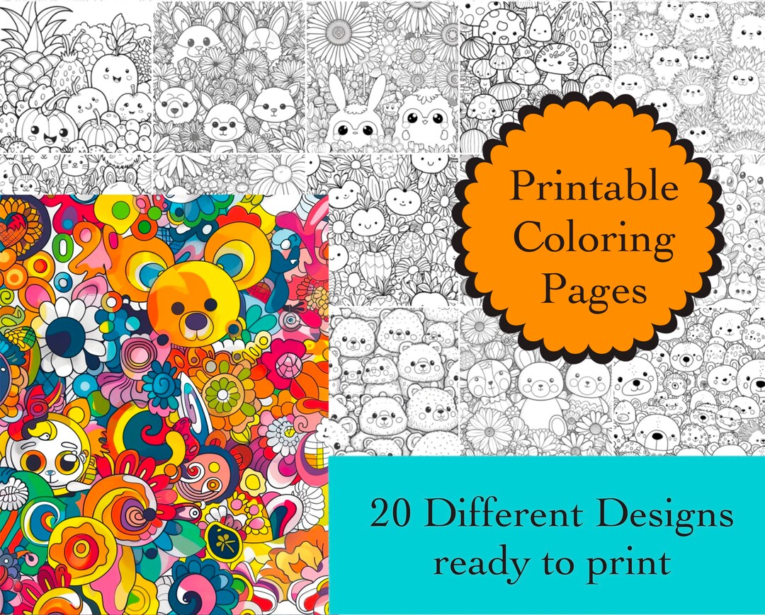 Animal Characters Coloring Book 20 Coloring Pages Instant Download Cute ...