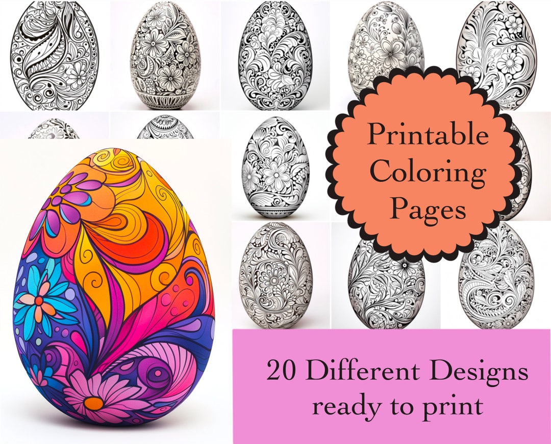 Filigree Egg Coloring Book 20 Easter Coloring Pages Instant Download ...