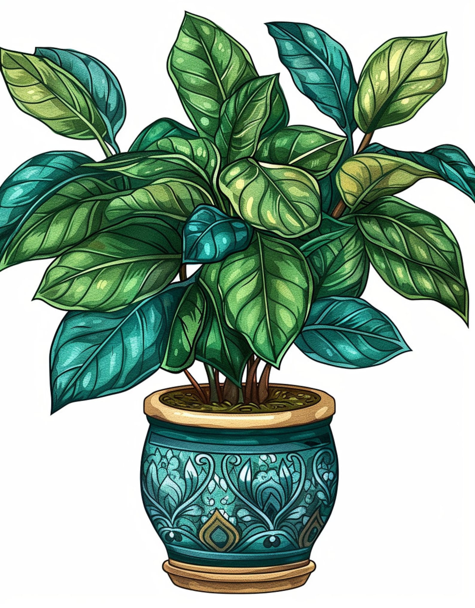 Indoor House Plants Coloring Book 25 House Plants Coloring Pages ...