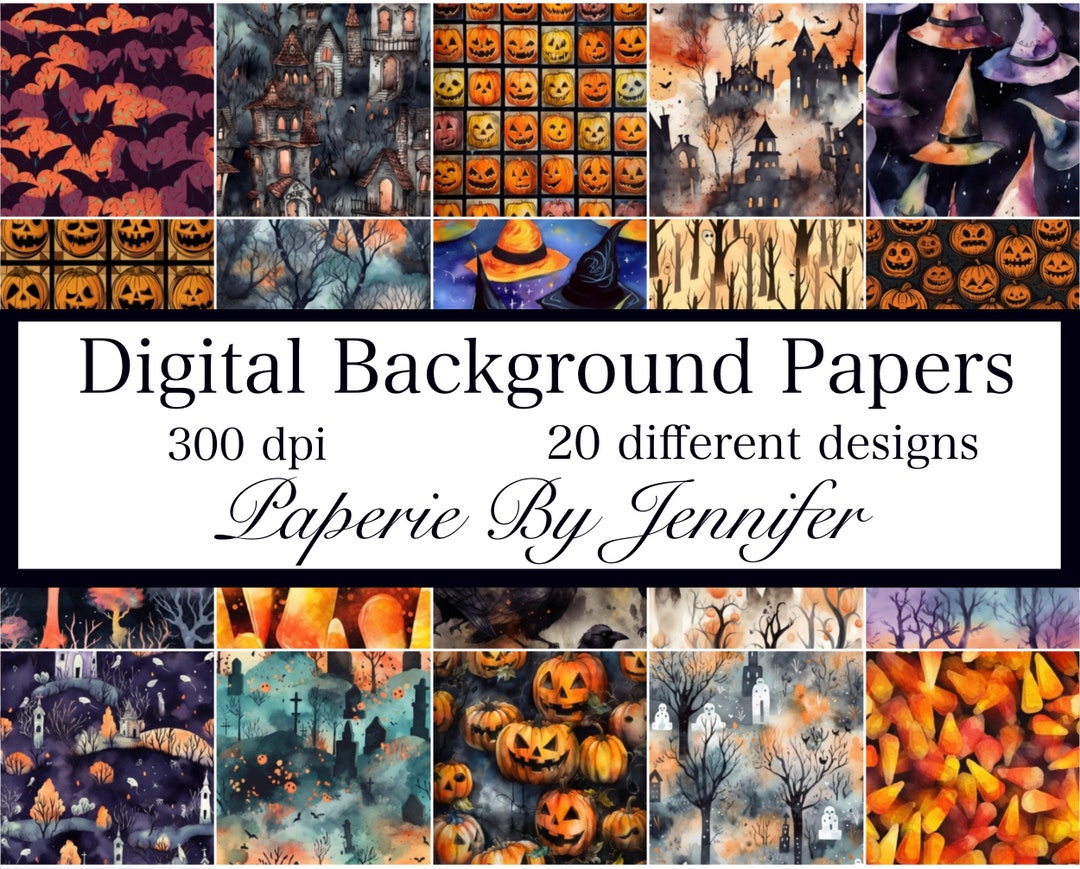 Spooky Halloween Backgrounds 20 Instant Download Halloween Printable ...