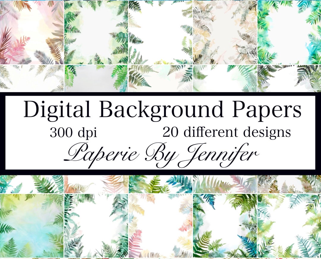 Fern Frame Backgrounds 20 Designs Instant Download Ferns Card ...