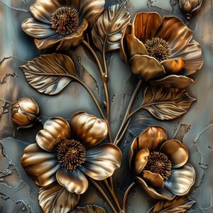 Metal 3D Flower Images 20 Floral Backgrounds Instant Download 3D ...