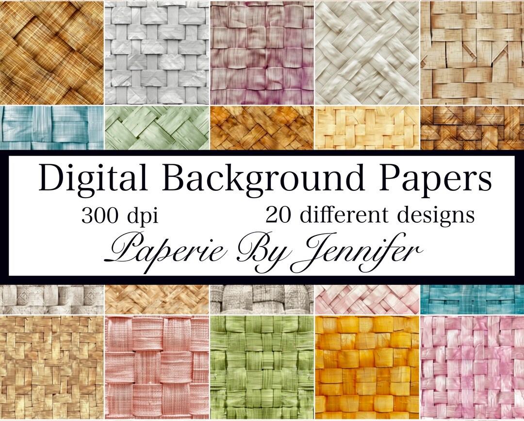 Basket Weave Backgrounds 20 Designs Instant Download Basket Card ...