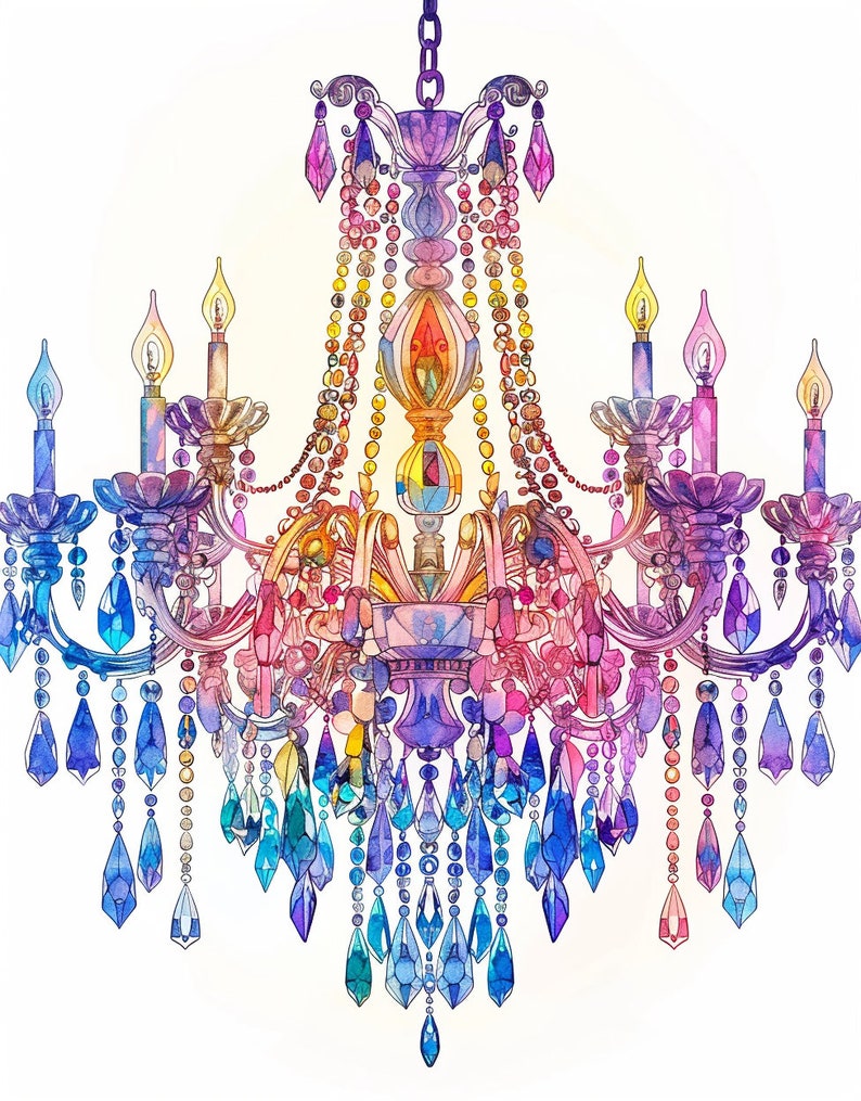 Chandelier Coloring Book 20 Coloring Pages Instant Download Chandelier ...