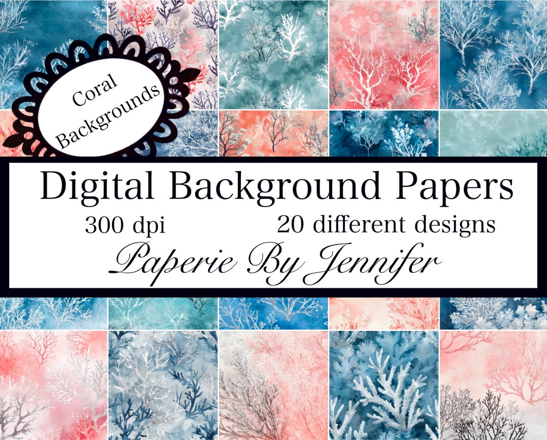 Sea Coral Backgrounds: Ocean Scrapbook Papers (digital Download) - Etsy