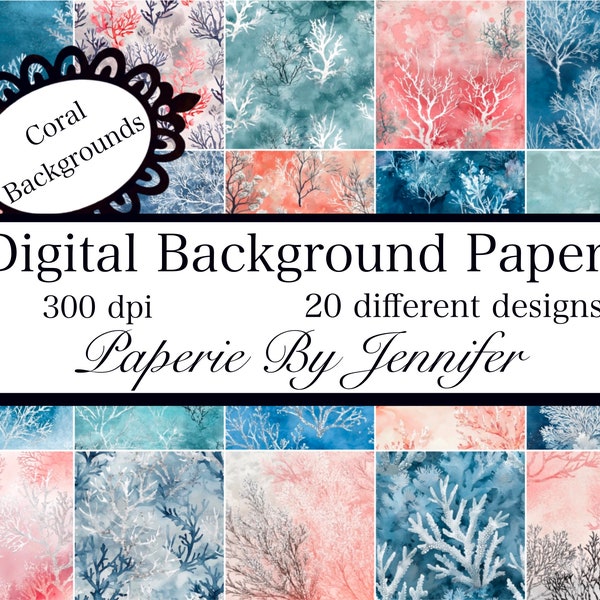 Coral Papers - Etsy