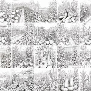 Garden Coloring Book 20 Coloring Pages Instant Download Farmer ...