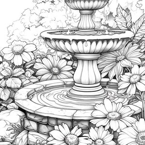 Fountains Coloring Book 20 Coloring Pages Instant Download Garden ...