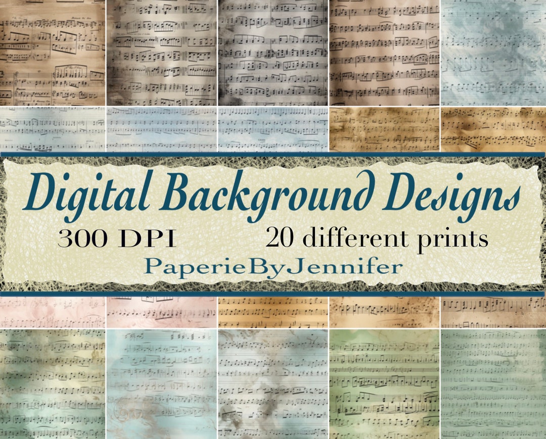 Sheet Music Backgrounds 20 Instant Download Sheet Music Card Background ...
