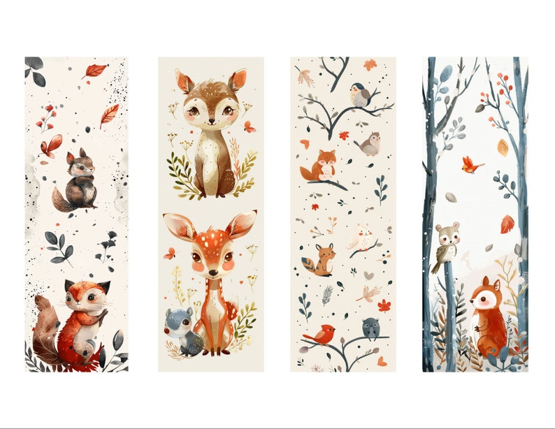 Animal Bookmarks Printables 40 Designs Animal Bookmark Images Instant ...