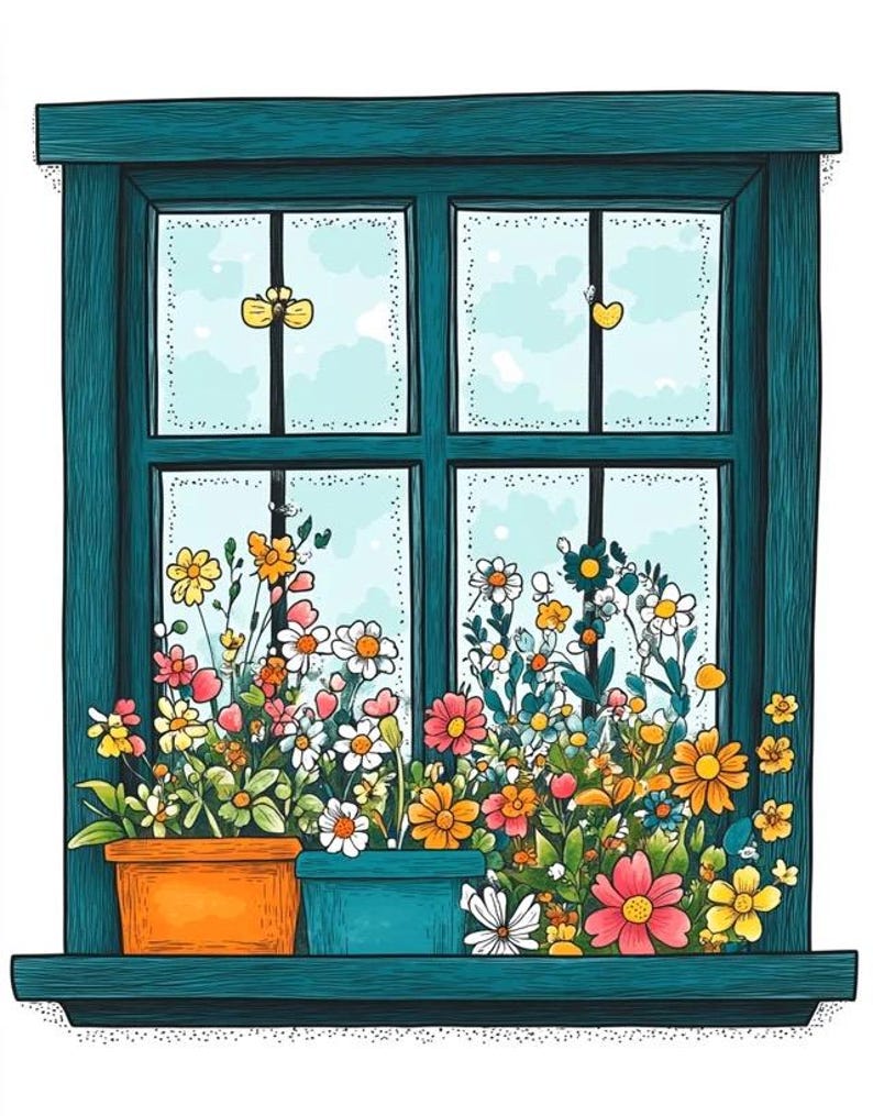 Flower Window Boxes Coloring Book 20 Flower Boxes Coloring Pages ...