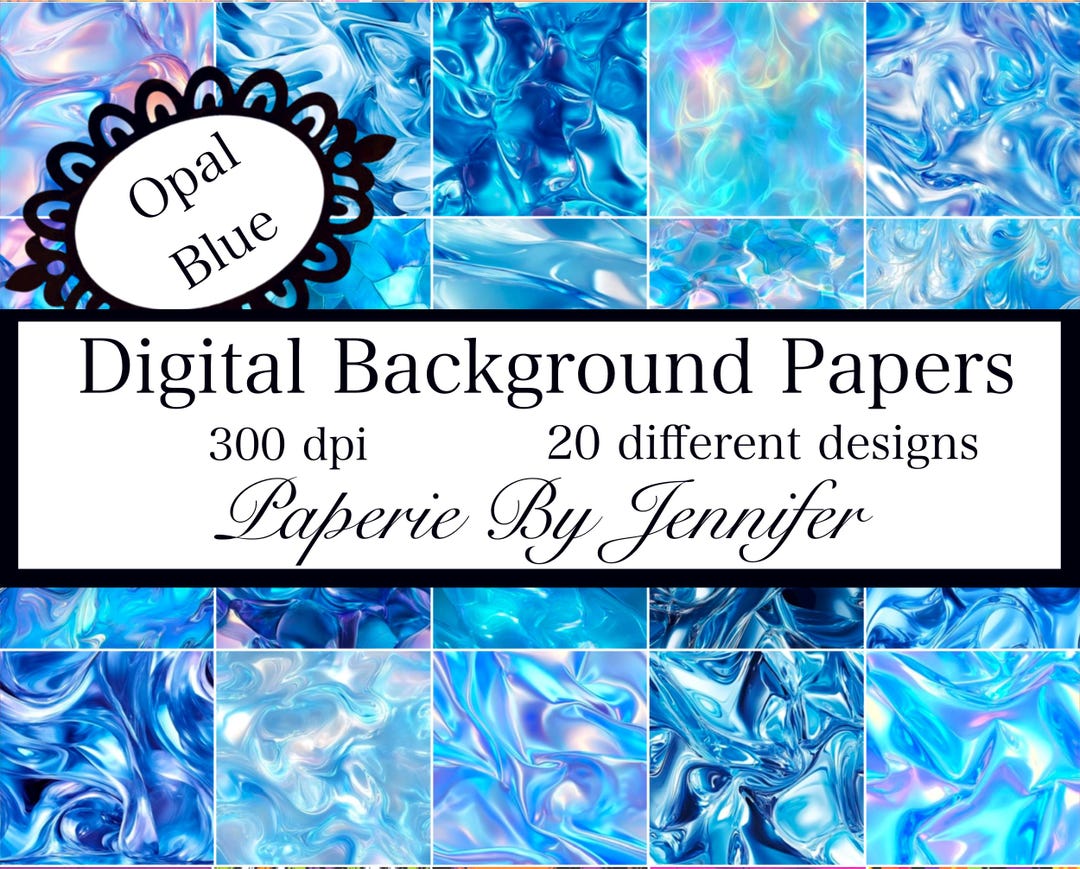 Opalescent Blue Backgrounds 20 Designs Instant Download Opal Card ...