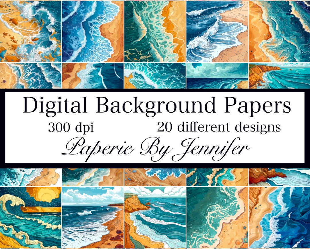 Beach Backgrounds 20 Designs Instant Download Beach Card Background ...