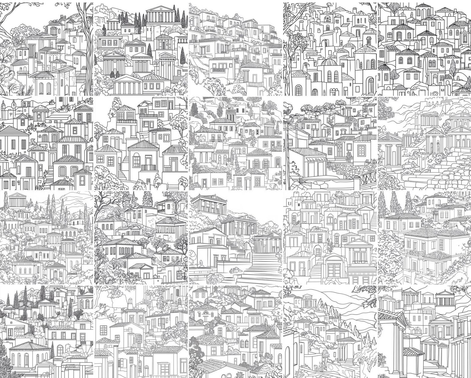 Mediterranean Villa Coloring Book: 20 Printable Travel Pages (digital ...