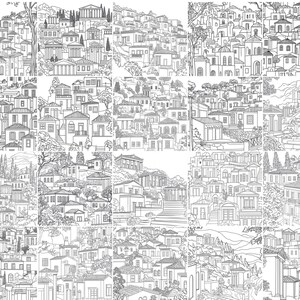 Mediterranean Villa Coloring Book: 20 Printable Travel Pages (digital ...