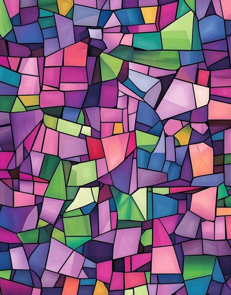 Mosaic Coloring Book 20 Abstract Art Coloring Pages Instant Download ...