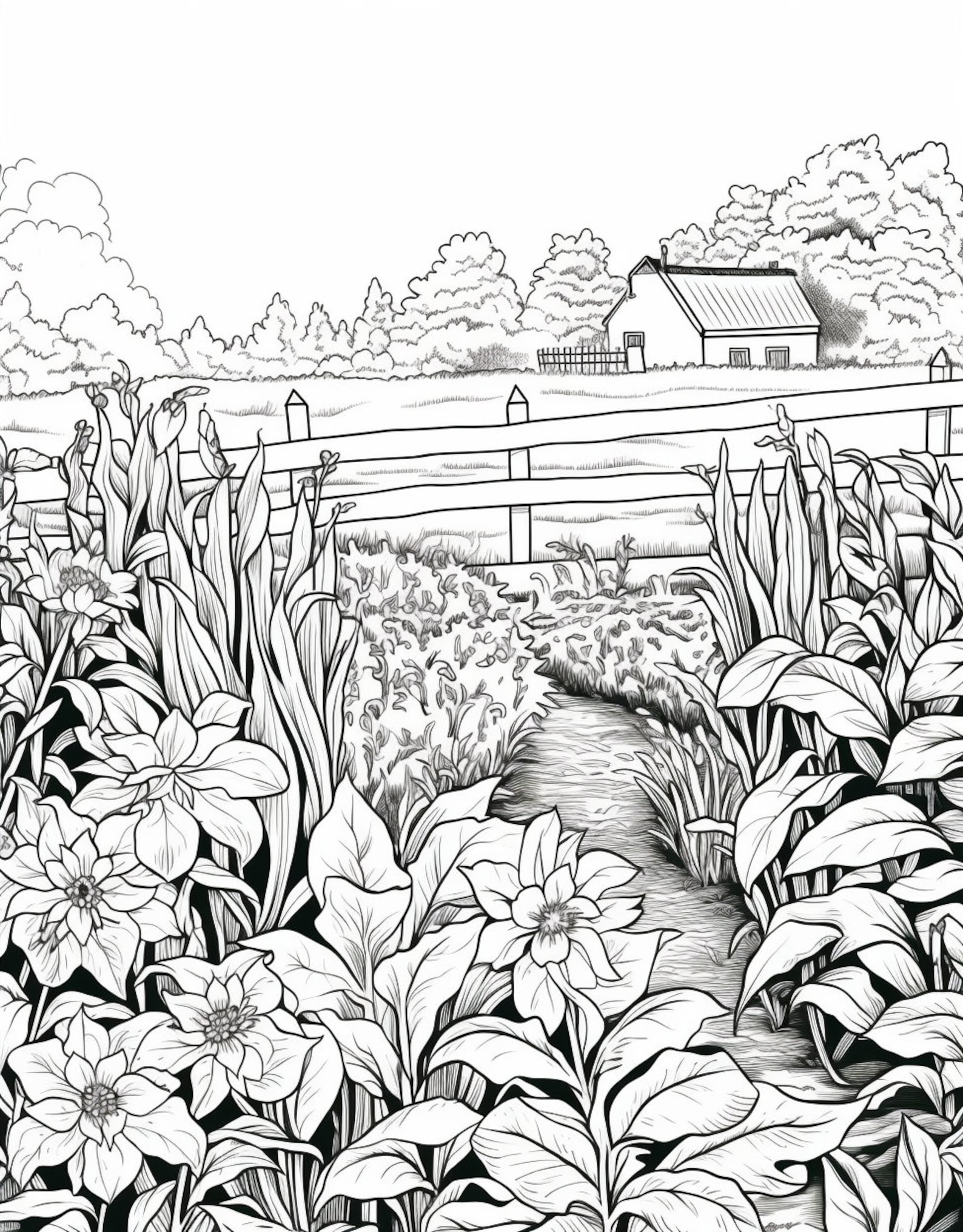 Garden Coloring Book 20 Coloring Pages Instant Download Farmer ...