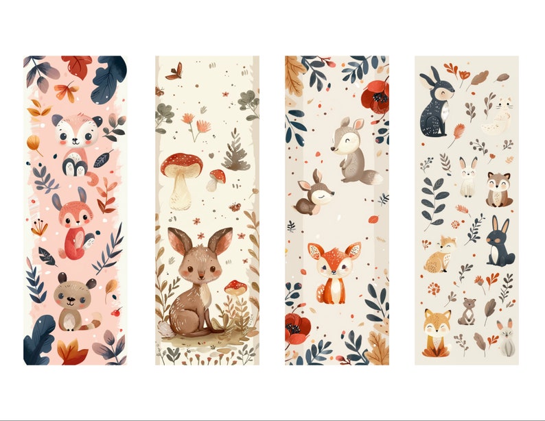 Animal Bookmarks Printables 40 Designs Animal Bookmark Images Instant ...