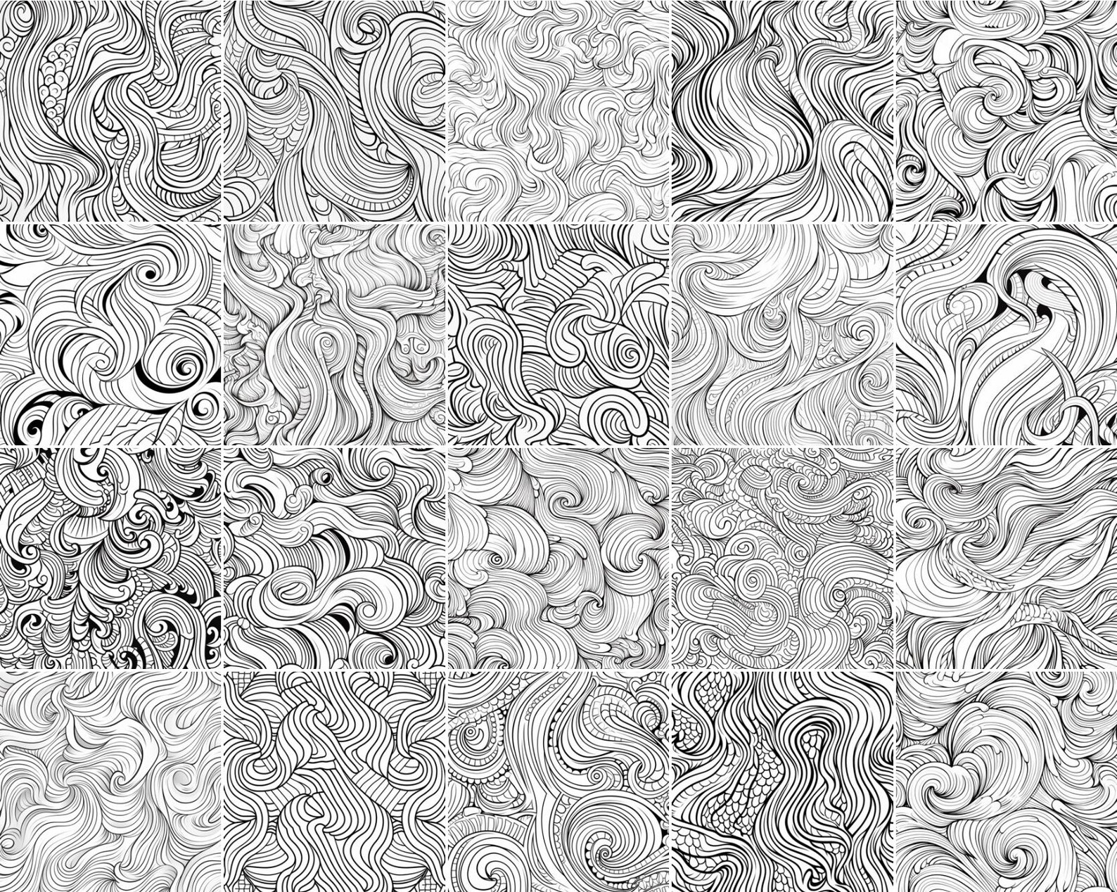 Zen Swirls Coloring Book 20 Abstract Art Coloring Pages Instant ...