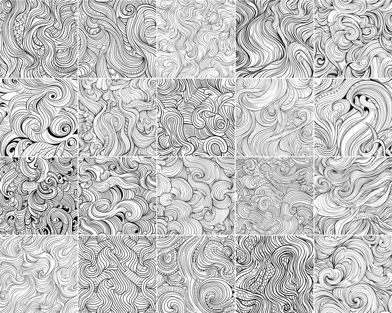 Zen Swirls Coloring Book 20 Abstract Art Coloring Pages Instant ...