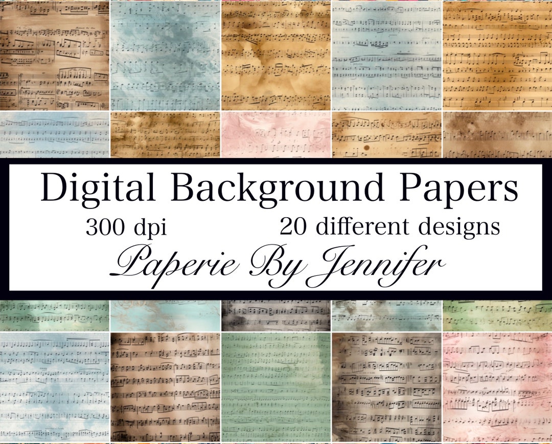 Sheet Music Backgrounds 20 Instant Download Sheet Music Card Background ...