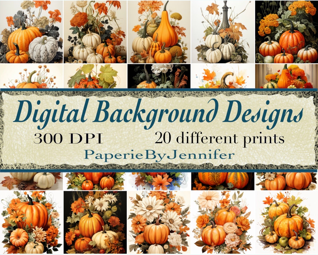 Pumpkin Backgrounds 20 Instant Download Pumpkin Printable Scrapbook ...