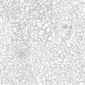 Mosaic Coloring Book 20 Abstract Art Coloring Pages Instant Download ...