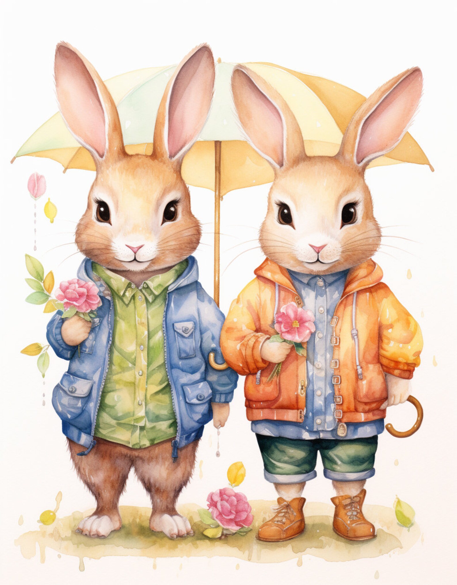 Bunny Rabbit Images 25 Dressed Bunnies Instant Download Printable ...