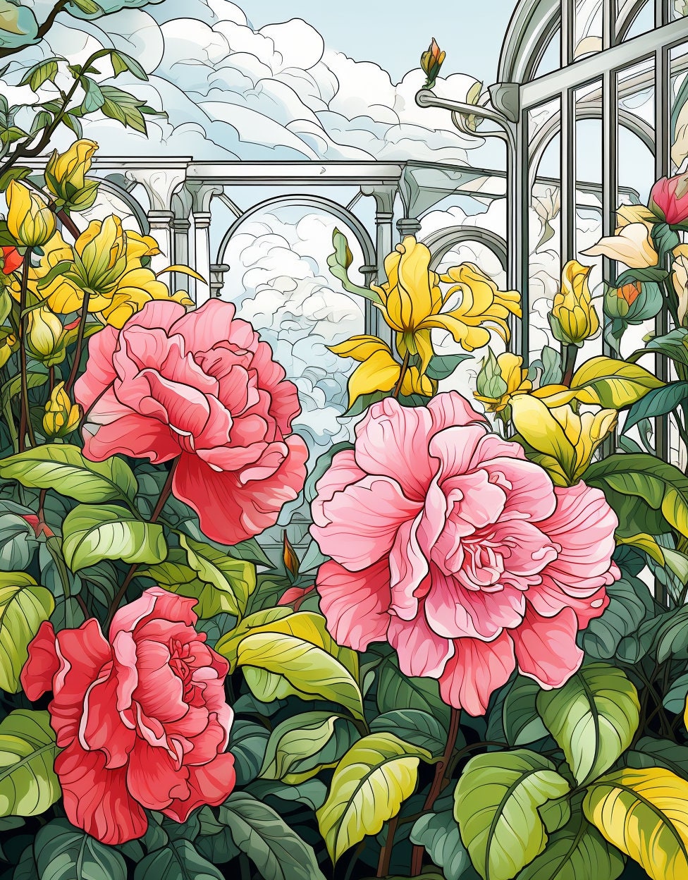 Rose Flowers Coloring Book 20 Rose Flower Coloring Pages Instant ...