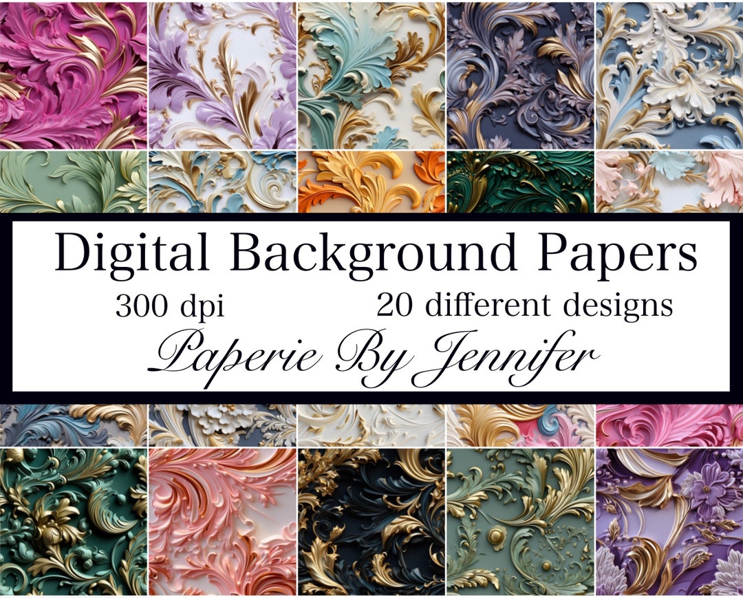 20 Gilded Flourishes Card Background Flourishes Instant Download ...