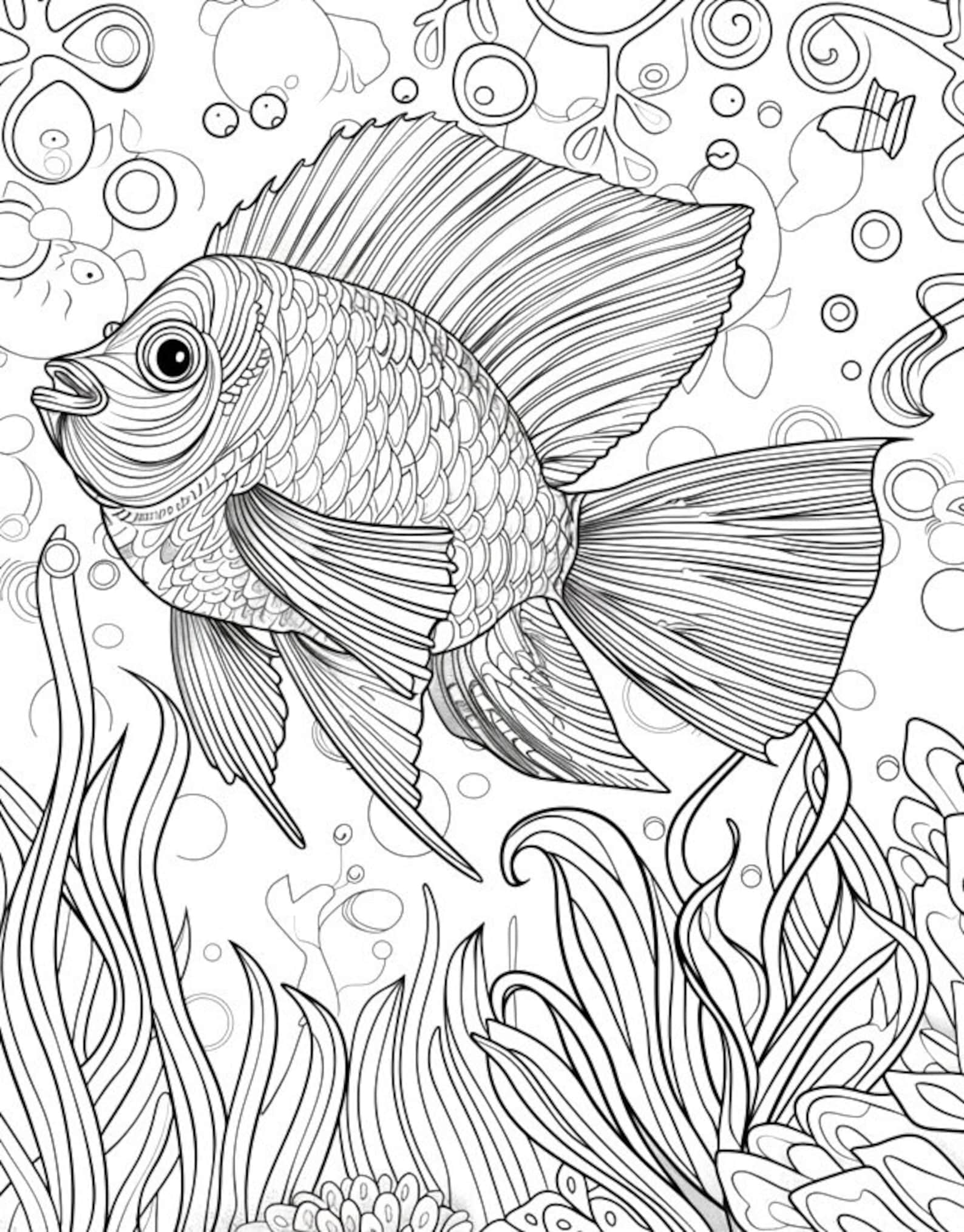 Tropical Fish Coloring Book 20 Coloring Pages Instant Download Fish ...