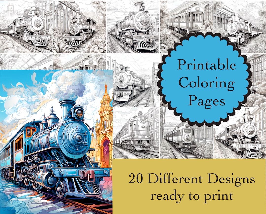 Trains Coloring Book 20 Train Coloring Pages Instant Download ...