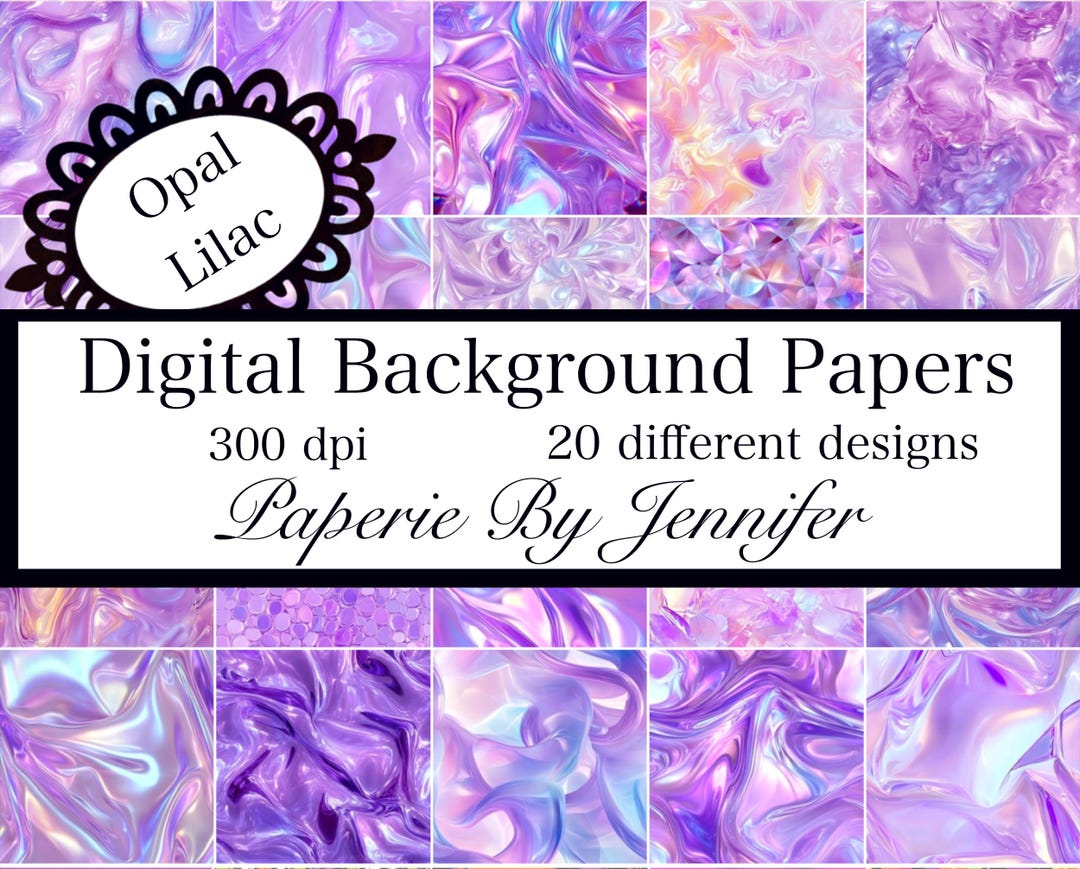 Opalescent Lilac Backgrounds 20 Designs Instant Download Opal Card ...
