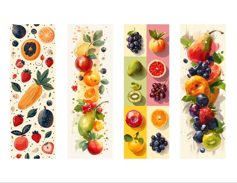 Fruit Bookmarks Printables 40 Designs Fruit Bookmark Images Instant ...
