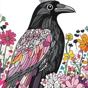 Crowned Crows Coloring Book 20 Birds Coloring Pages Instant Download ...