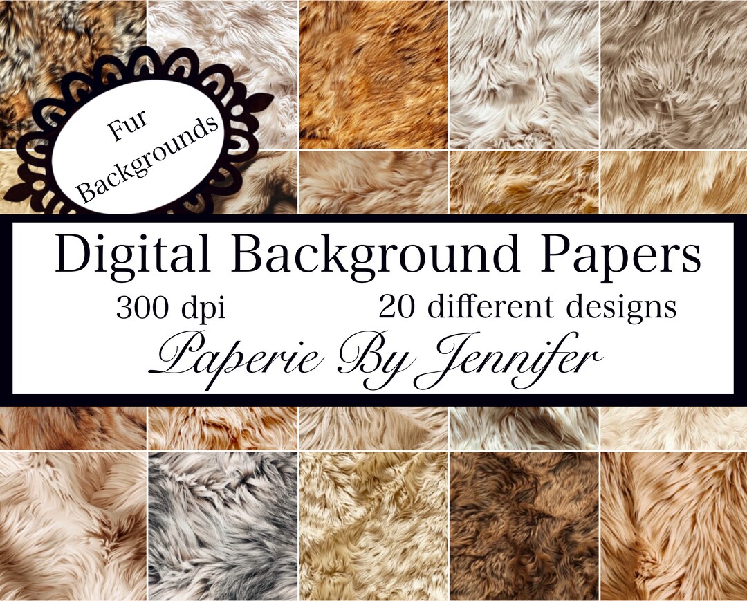 Fur Images 20 Furry Backgrounds Instant Download Fur Papers Printable ...