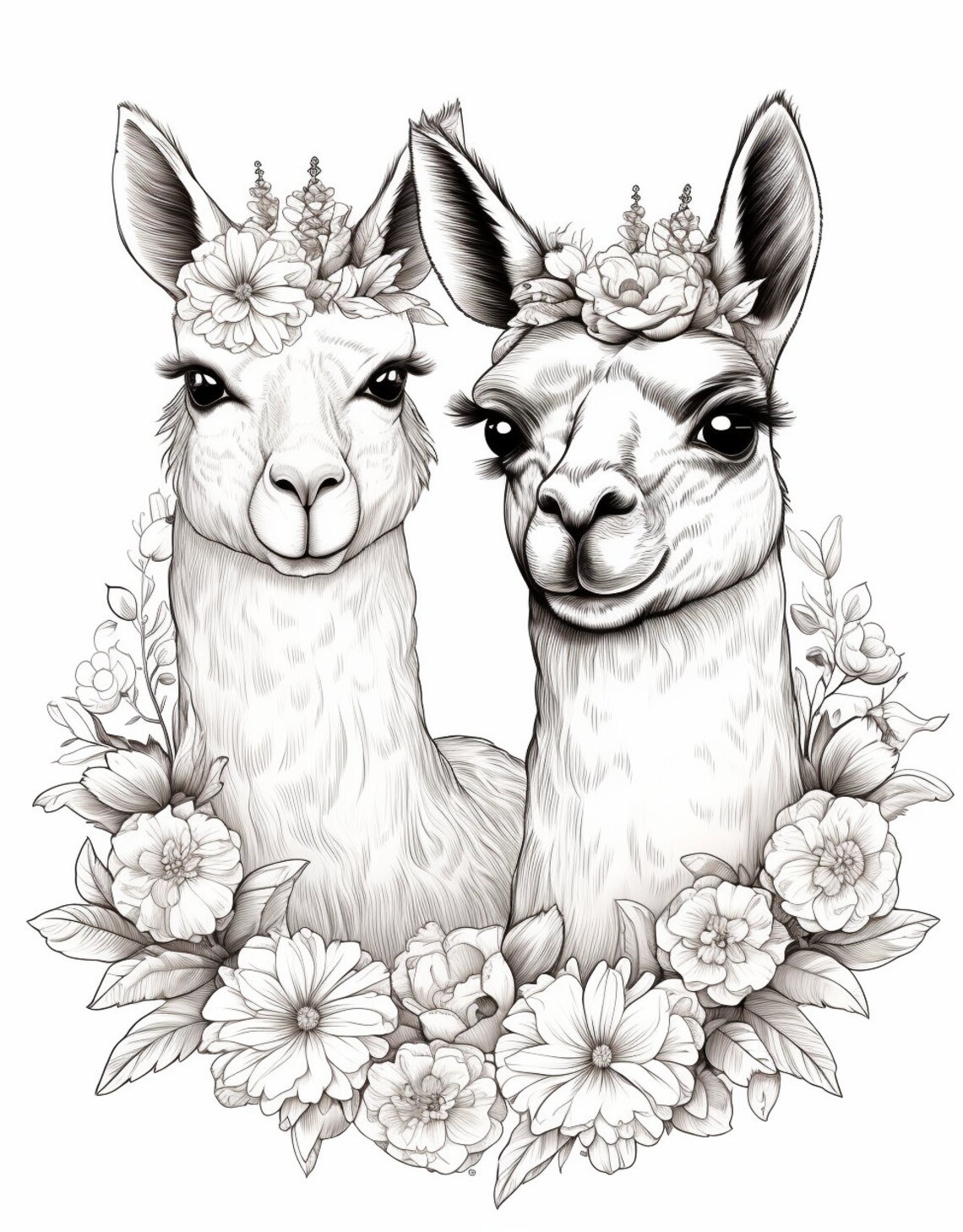 Llama Coloring Book 25 Llama Coloring Pages Instant Download Llamas ...