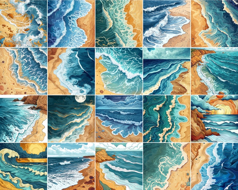 Beach Backgrounds 20 Designs Instant Download Beach Card Background ...
