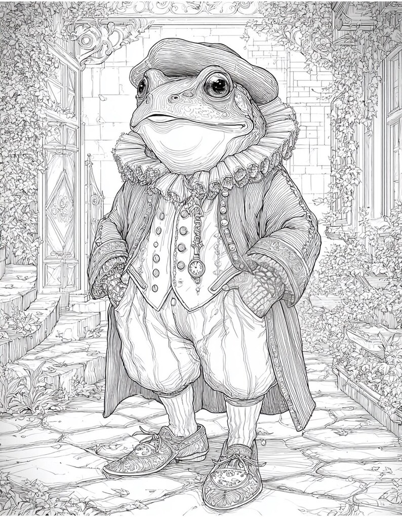 Renaissance Frogs Coloring Book: 20 Printable Animal Art Pages (digital ...