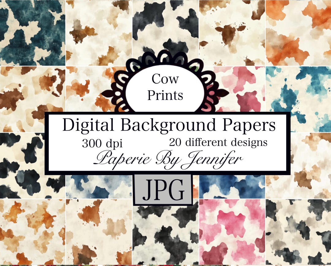 Watercolor Cow Print Backgrounds: 20 Patterns (digital Download) - Etsy