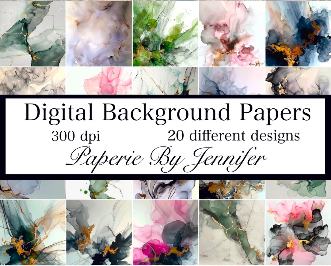 Ink Wisps Instant Download 20 Alcohol Ink Card Background Colorful ...