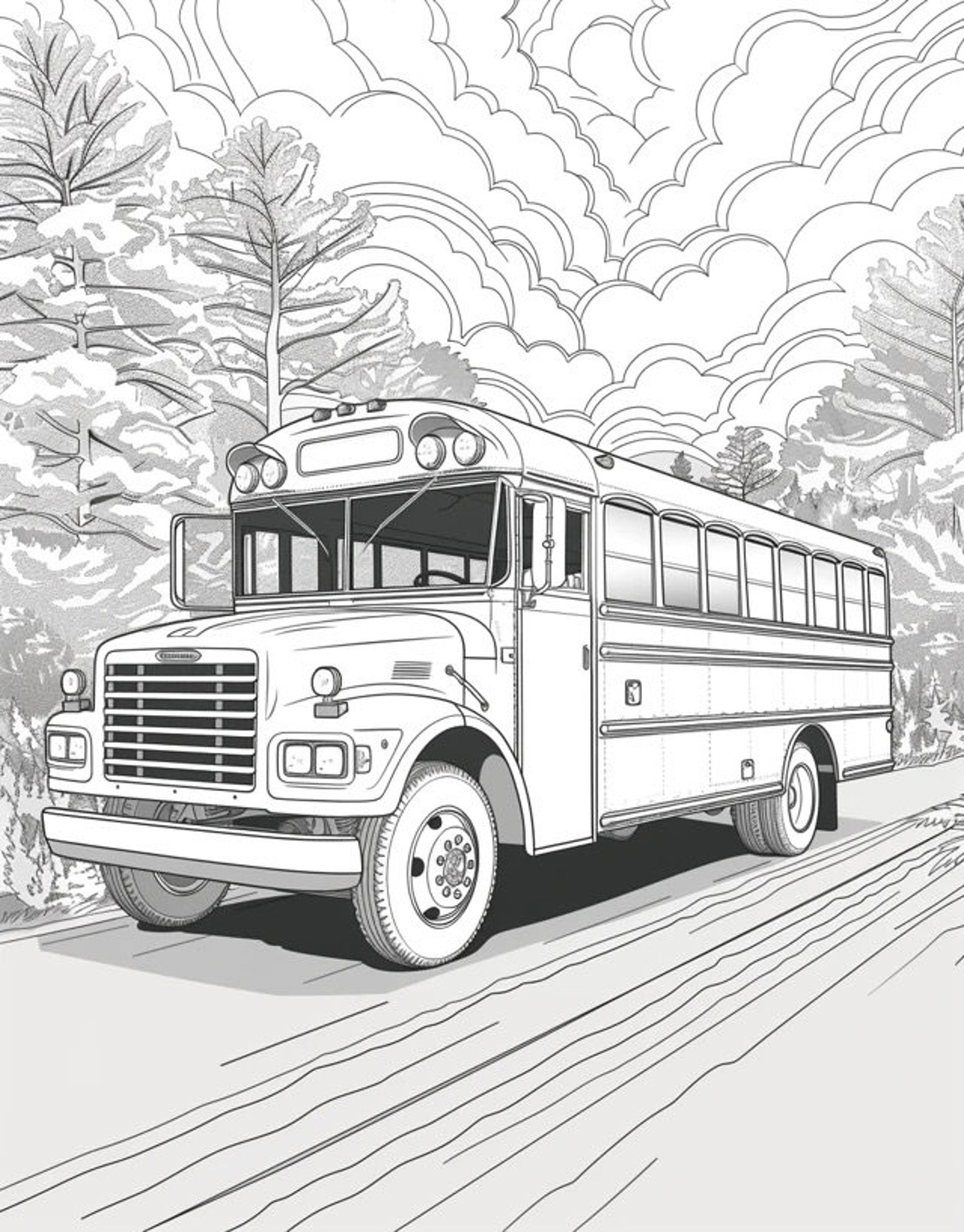 Buses Coloring Book 20 Bus Coloring Pages Instant Download Bus ...