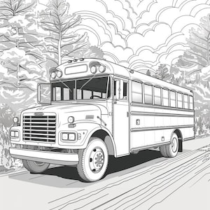 Buses Coloring Book 20 Bus Coloring Pages Instant Download Bus ...