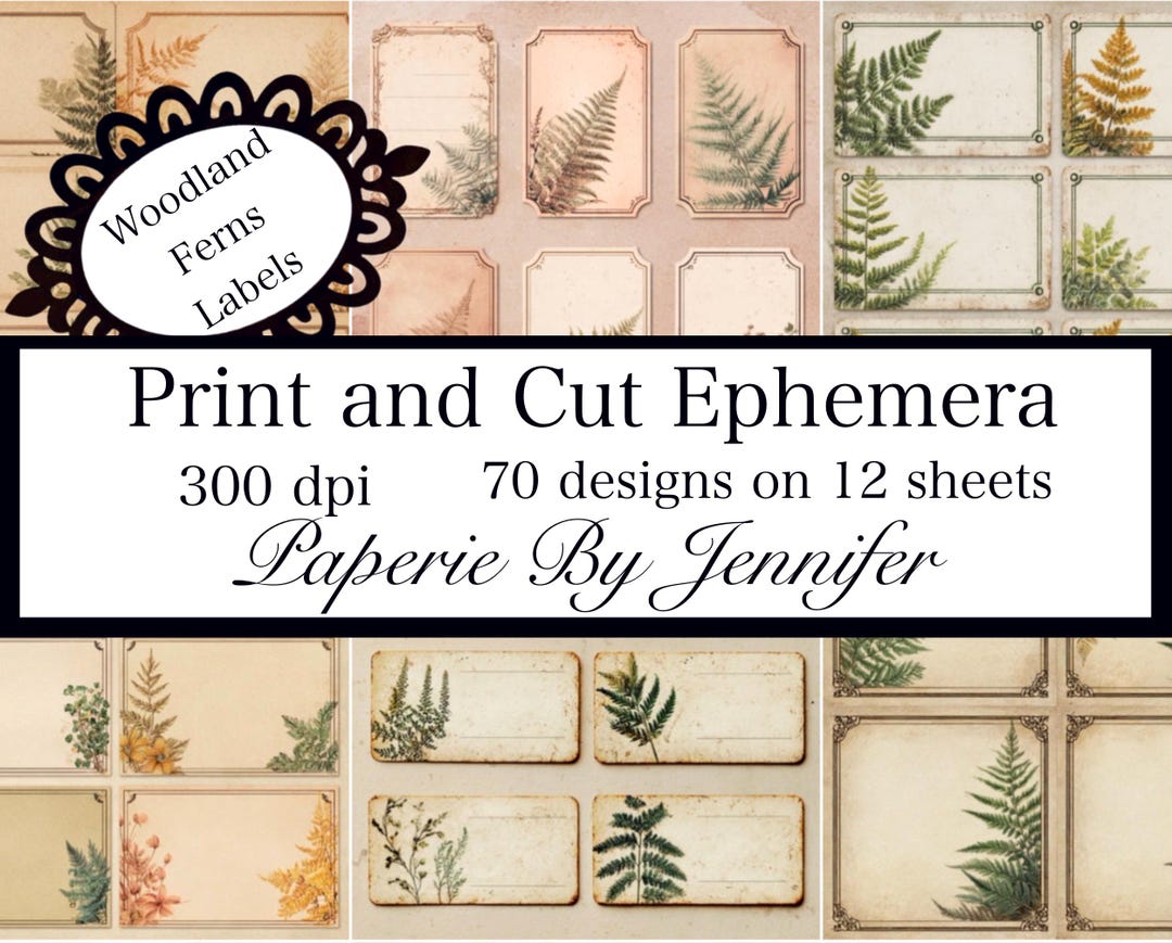 Vintage Fern Labels: Printable Woodland Ephemera for Junk Journals ...